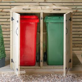 Superior Double Rubbish Wheelie Bin Store (For 180L Bins)